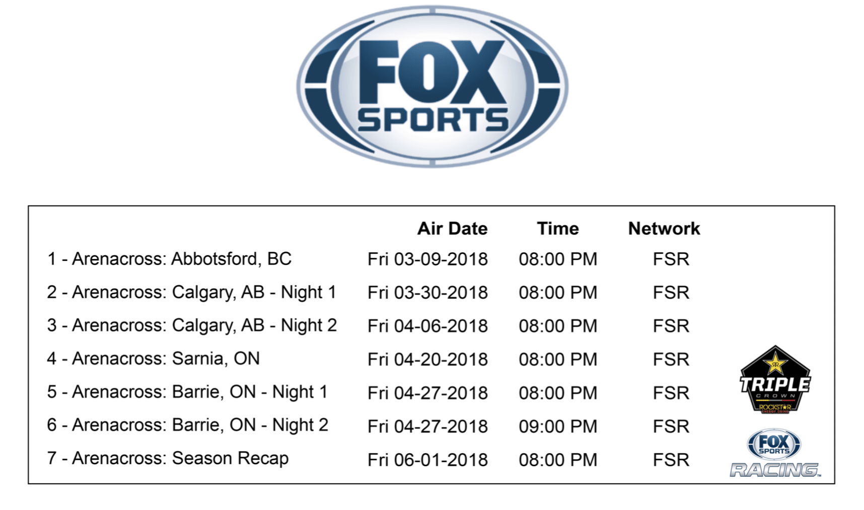 FOX Sports Racing TV Broadcast – OTSFF Motorsports